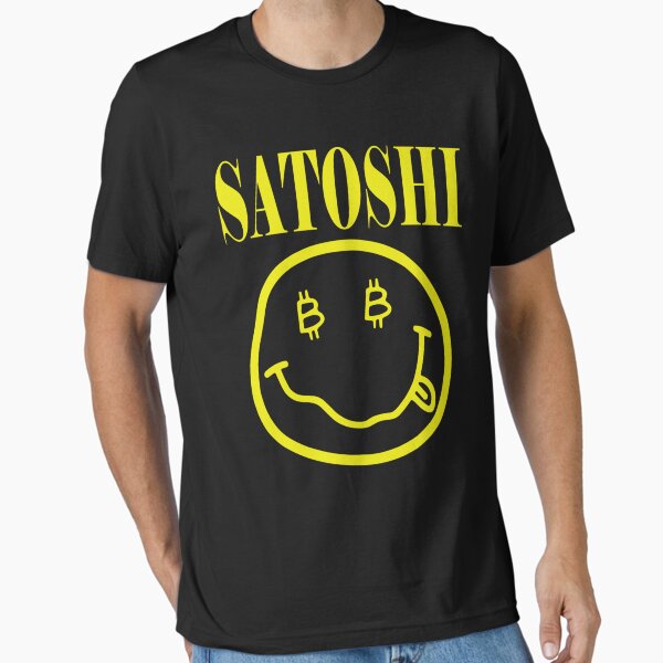 "Yellow Satoshi Smile Face" Essential T-Shirt for Sale by rewingjadeArt ...
