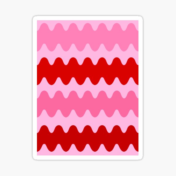 "Pink and Red Wavy Lines Groovy " Sticker for Sale by OneThreeSix ...