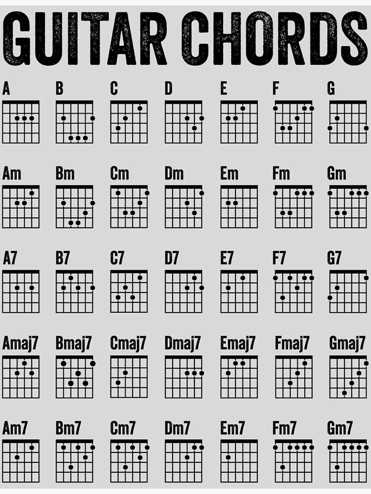 "Guitar Chords Poster" Poster for Sale by hadleyfoo | Redbubble