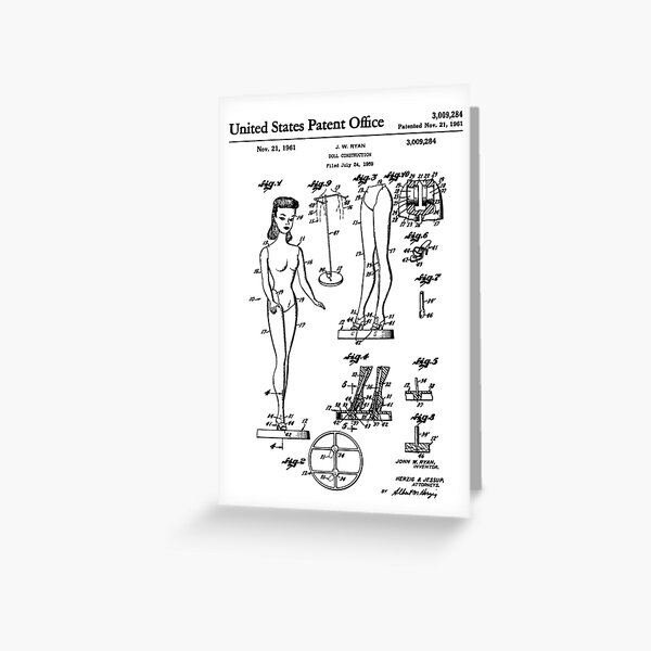 "Barbie Doll Patent Black" Greeting Card for Sale by Vesaints | Redbubble