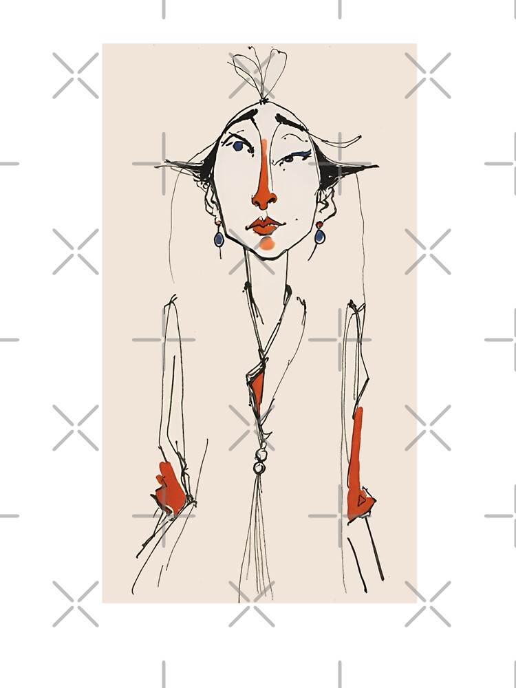French Allure In Paris”. Naive Sketch Portrait Series. No. 8. Women ...