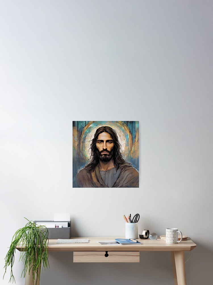 "watercolor painting with the figure of Jesus of Nazareth" Poster for ...