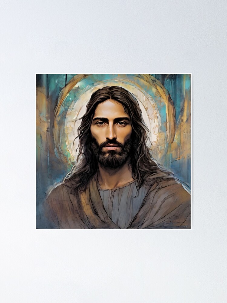 "watercolor painting with the figure of Jesus of Nazareth" Poster for ...