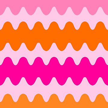 "Pink and Orange Wavy Lines Groovy " Sticker for Sale by OneThreeSix ...