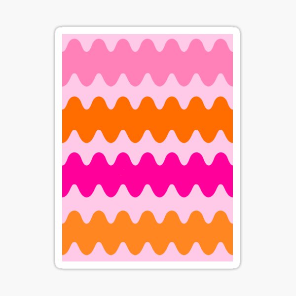 "Pink and Orange Wavy Lines Groovy " Sticker for Sale by OneThreeSix ...