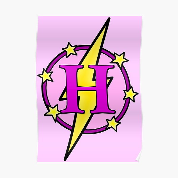 "Cute Superhero Girl Super Letter H - Pink and Purple" Poster by ...