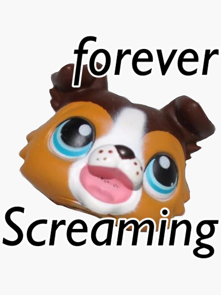 ""Forever Screaming" LPS Collie" Sticker for Sale by Splat- | Redbubble