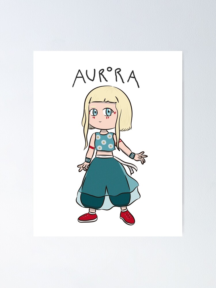 "1 Aurora Aksnes chibi-style, for light or white background" Poster by EugeSLCD | Redbubble