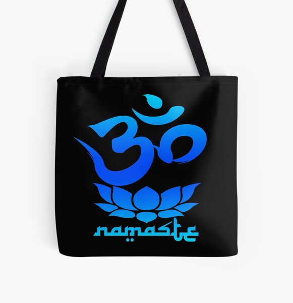 Bolsa de tela «Símbolo de Namaste con flor de loto (versión azul)» de ...