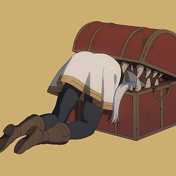 "Frieren Stuck in Mimic Chest" Sticker by TVK3Z0 | Redbubble