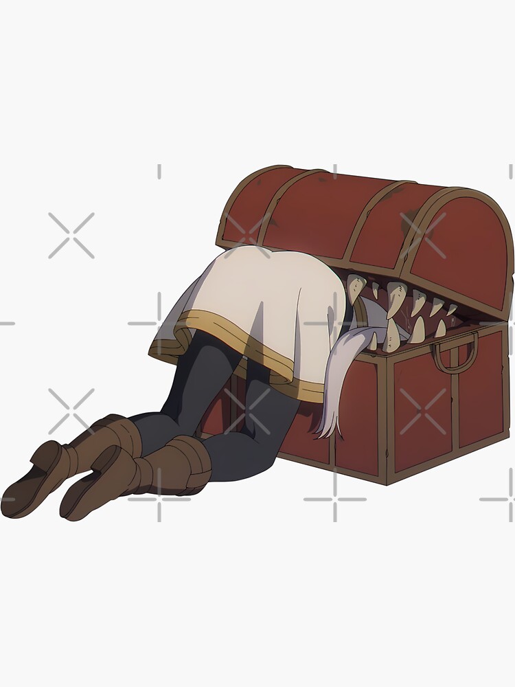 "Frieren Stuck in Mimic Chest" Sticker by TVK3Z0 | Redbubble