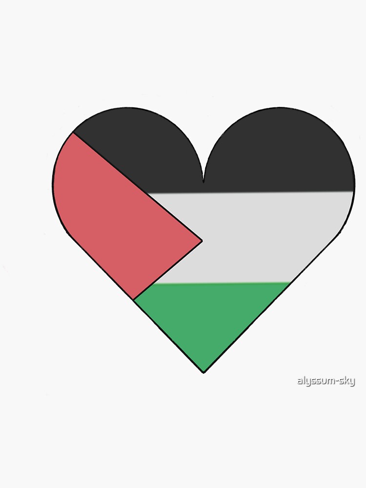 "Free Palestine Muted Heart" Sticker for Sale by alyssum-sky | Redbubble