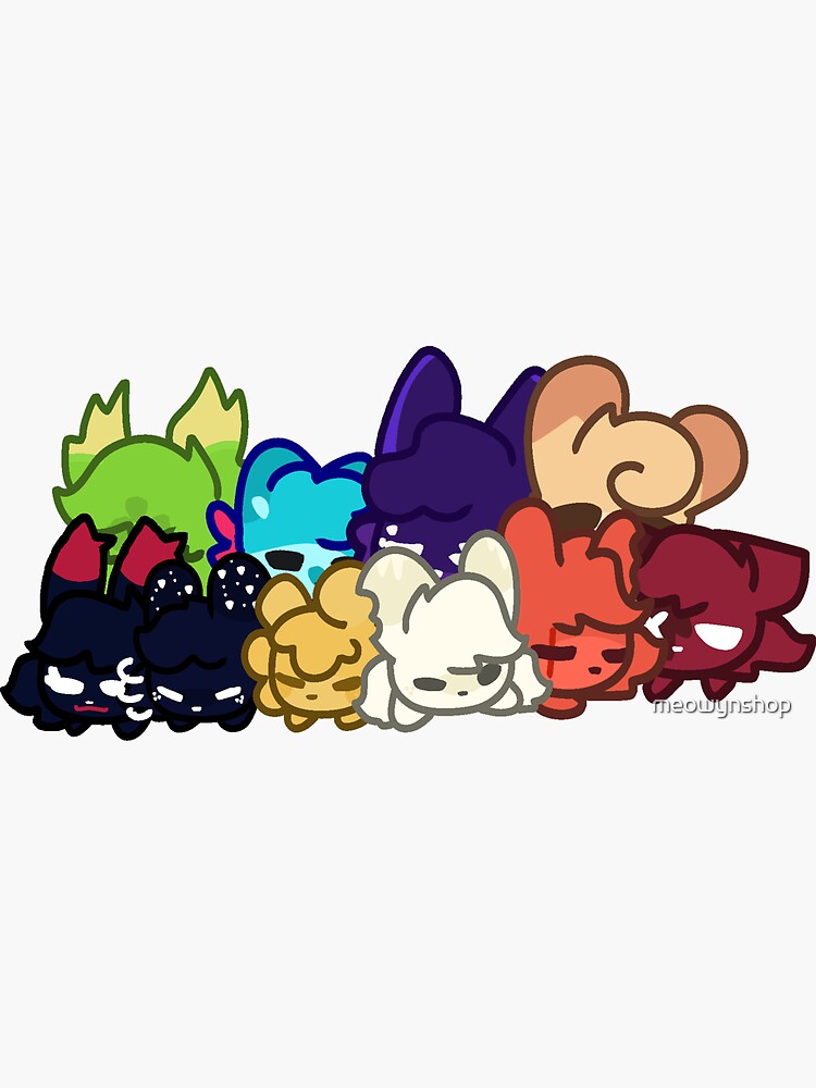 "Slugcat Pile" Sticker for Sale by meowynshop | Redbubble