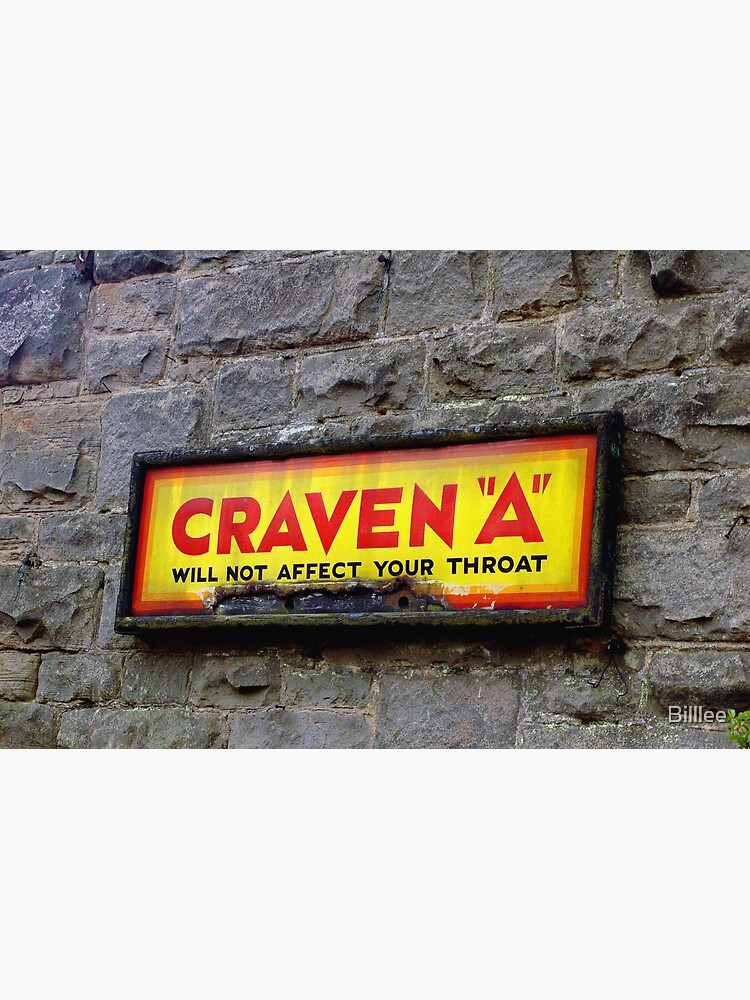 "Old Enamel Sign, "Craven A"" Sticker for Sale by Billlee | Redbubble