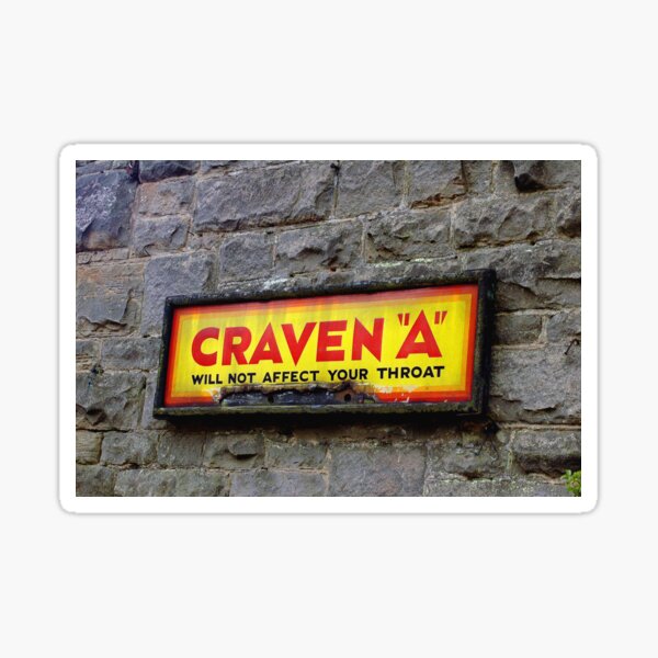 "Old Enamel Sign, "Craven A"" Sticker for Sale by Billlee | Redbubble