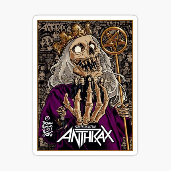 "Anthrax Among The Living" Sticker for Sale by WhitneyfranArts | Redbubble