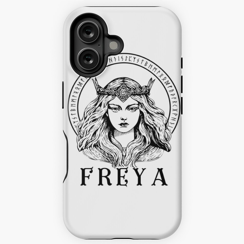 "Freya Viking Goddess of Norse Mythology Freyja runes" Sticker for Sale ...