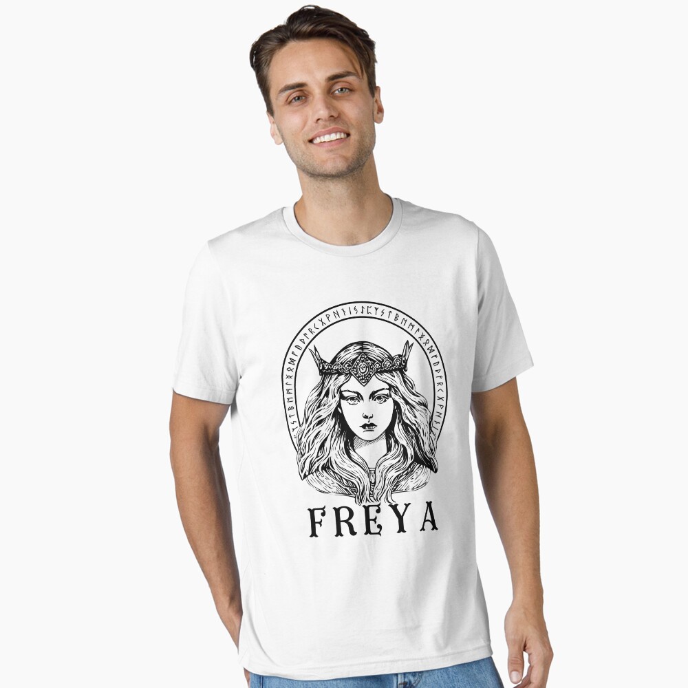 "Freya Viking Goddess of Norse Mythology Freyja runes" Sticker for Sale ...