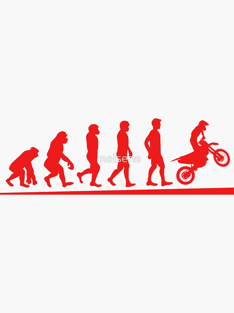 "Motocross Evolution Dirt Bike Motorcycle" Sticker by melsens | Redbubble