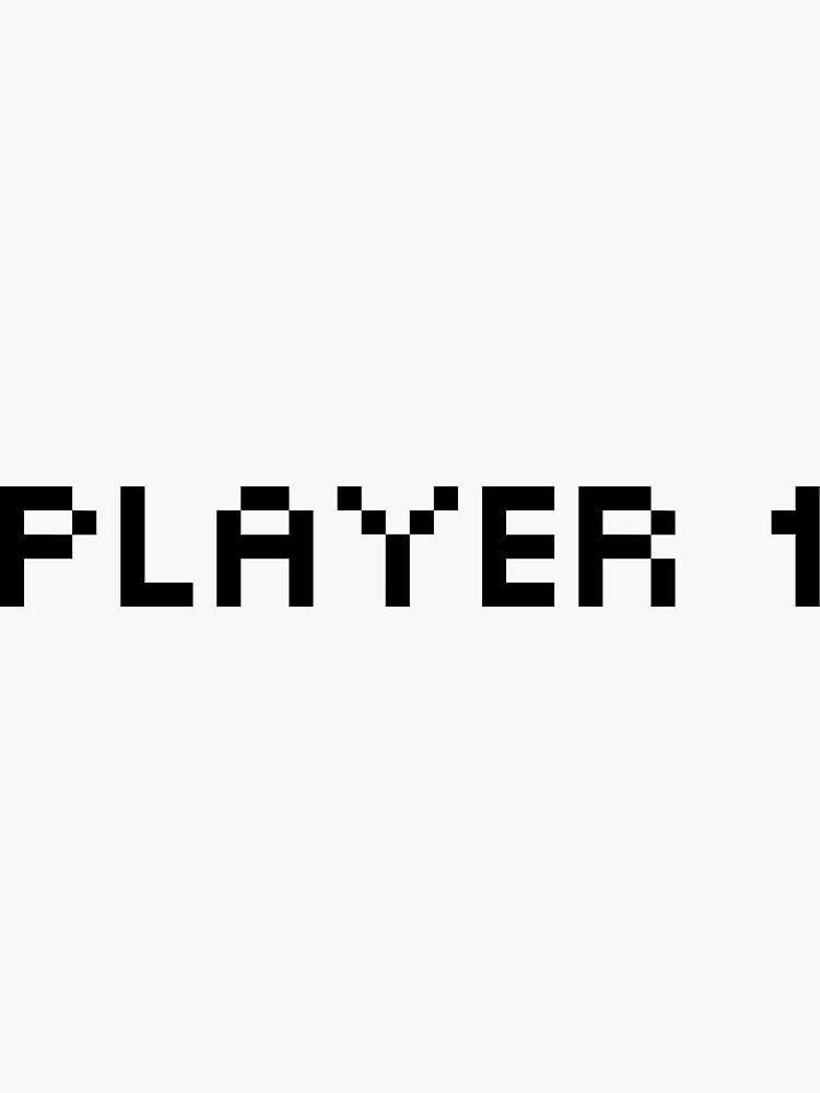 "Player 1 retro font" Sticker for Sale by gaming-tees | Redbubble
