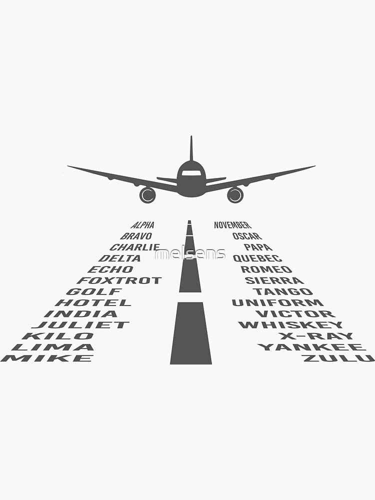 "Phonetic Alphabet | Pilot Airplane " Sticker for Sale by melsens ...