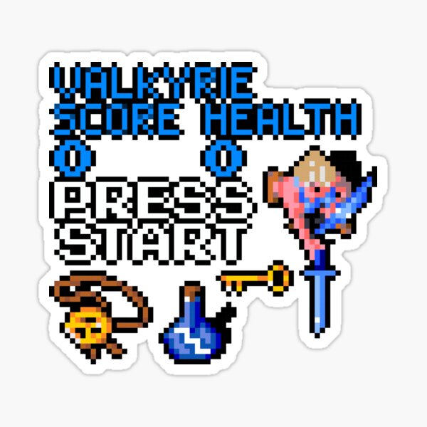 "Gauntlet Valkyrie Press Start" Sticker for Sale by disposalist | Redbubble