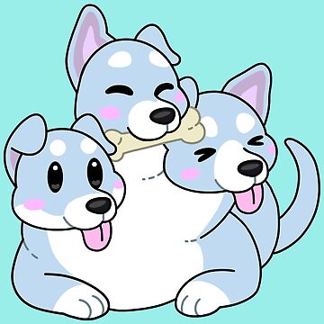 "Silly Cerberus Pup (Cool Grey)" Sticker for Sale by KailaniPinonArt ...