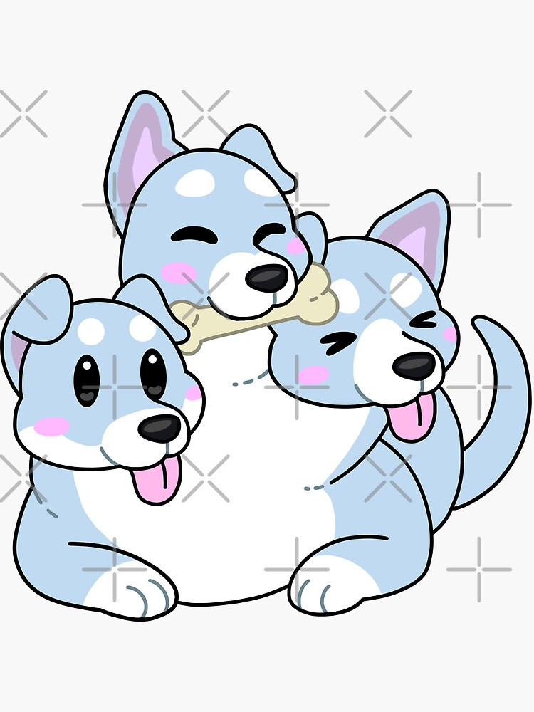 "Silly Cerberus Pup (Cool Grey)" Sticker for Sale by KailaniPinonArt ...