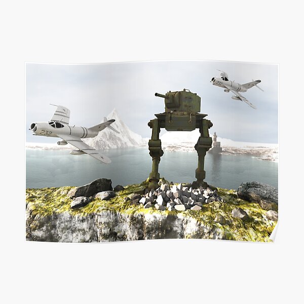 "KV2 bipedal tank with Mig 17s" Poster by 3dtanks | Redbubble