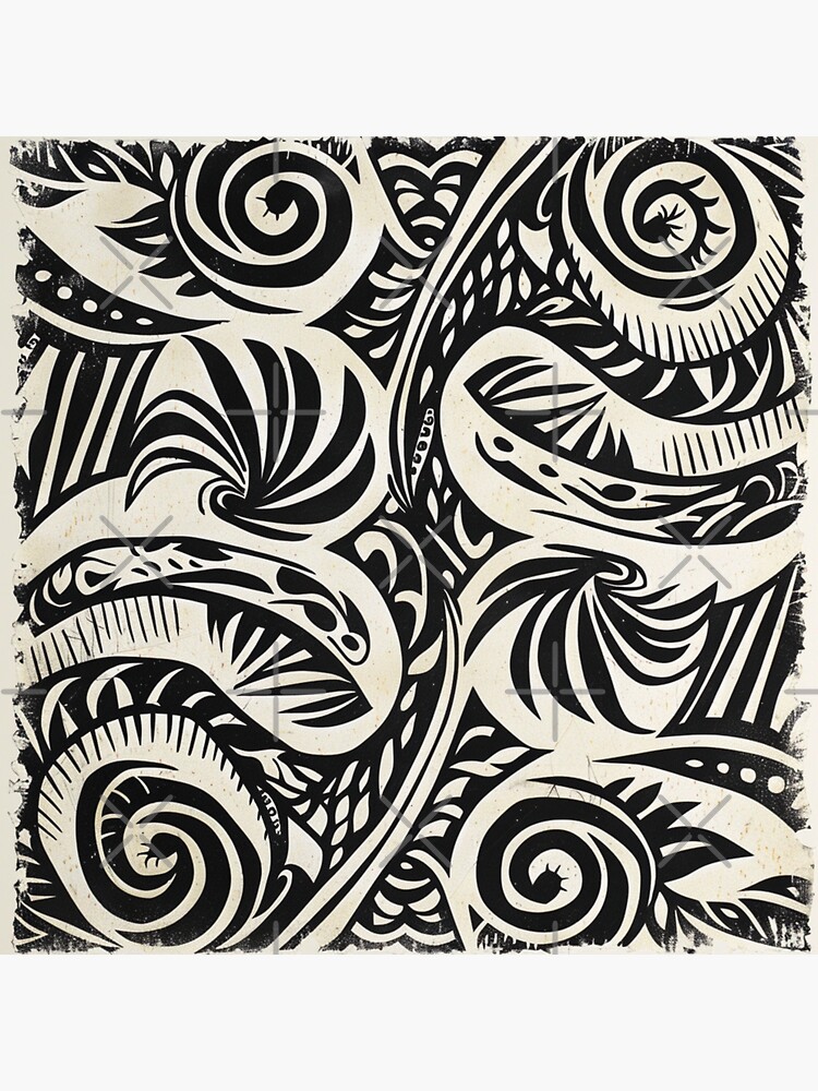 "Vintage Samoan Tapa Print Design" Sticker for Sale by GrinGalore ...