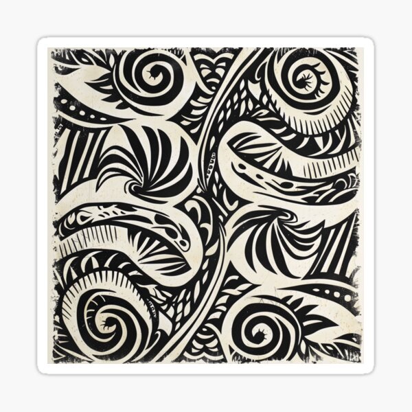 "Vintage Samoan Tapa Print Design" Sticker for Sale by GrinGalore ...