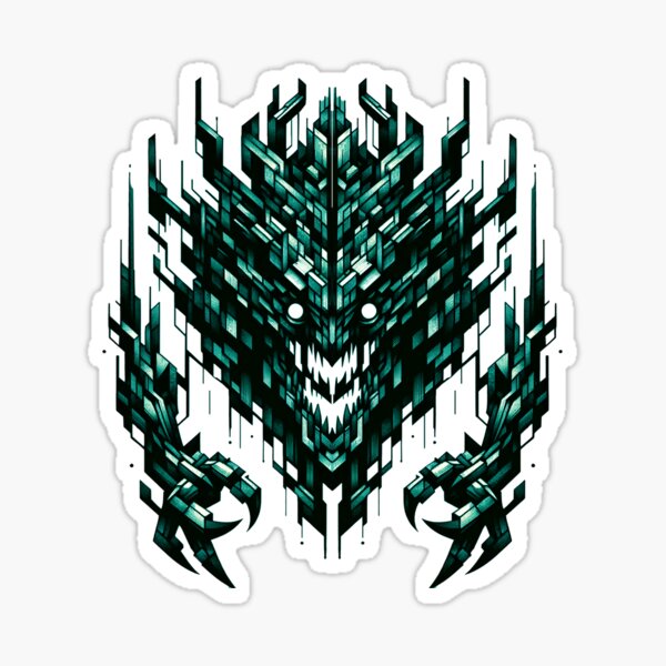 "Cyan cubic elemental" Sticker by Moog-lee | Redbubble