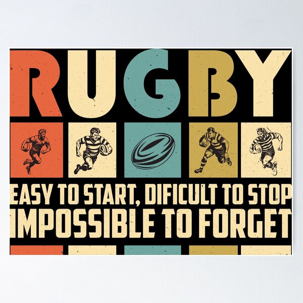 "Play Rugby Quote Retro Design" Poster for Sale by Hansani Nuwanmini ...