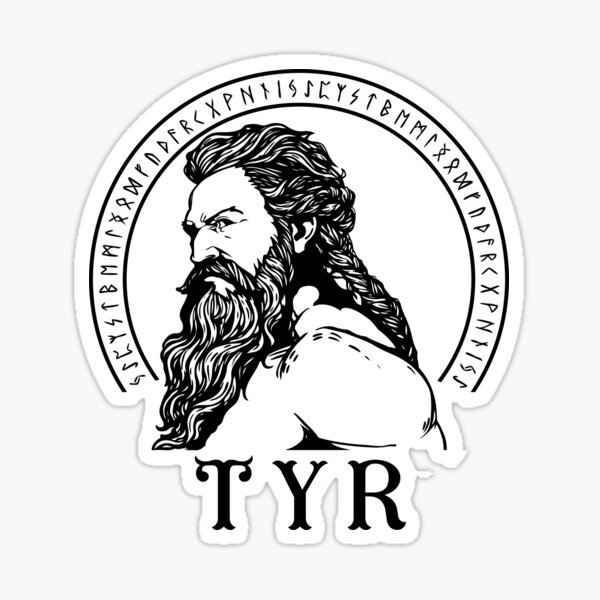 "Tyr Viking God of Norse Mythology and runes" Sticker for Sale by Lady ...