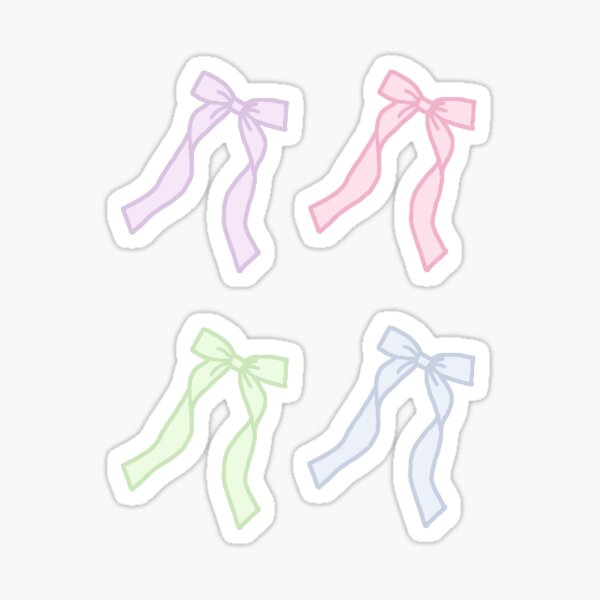"cute mini coquette multicolored bow bundle pack set art" Sticker for ...