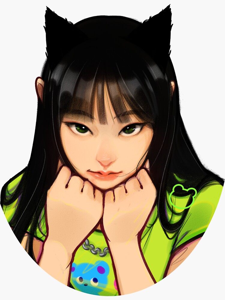 "Haerin Cat" Sticker for Sale by AmostheFanboy15 | Redbubble