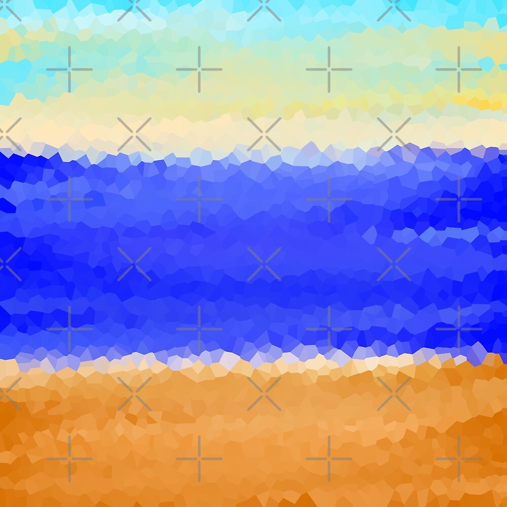 "Beach Day Geometric Full Graphic Print." by RedBubble Dawson | Redbubble