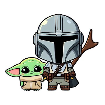 "Mando and Grogu" Sticker for Sale by michaelbrowntx | Redbubble