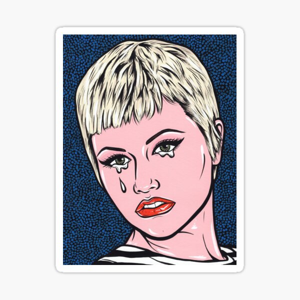 Blonde Crying Comic Girl Sticker By Turddemon Redbubble