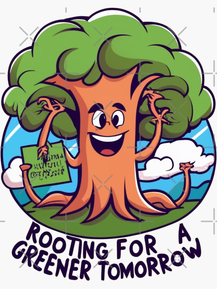 "Rooting for a greener tomorrow - Earth Day" Sticker for Sale by ...