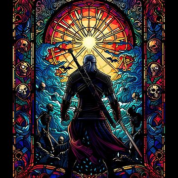 "Monster Hunter in Stained Glass - Witcher" Sticker for Sale by Fenay ...