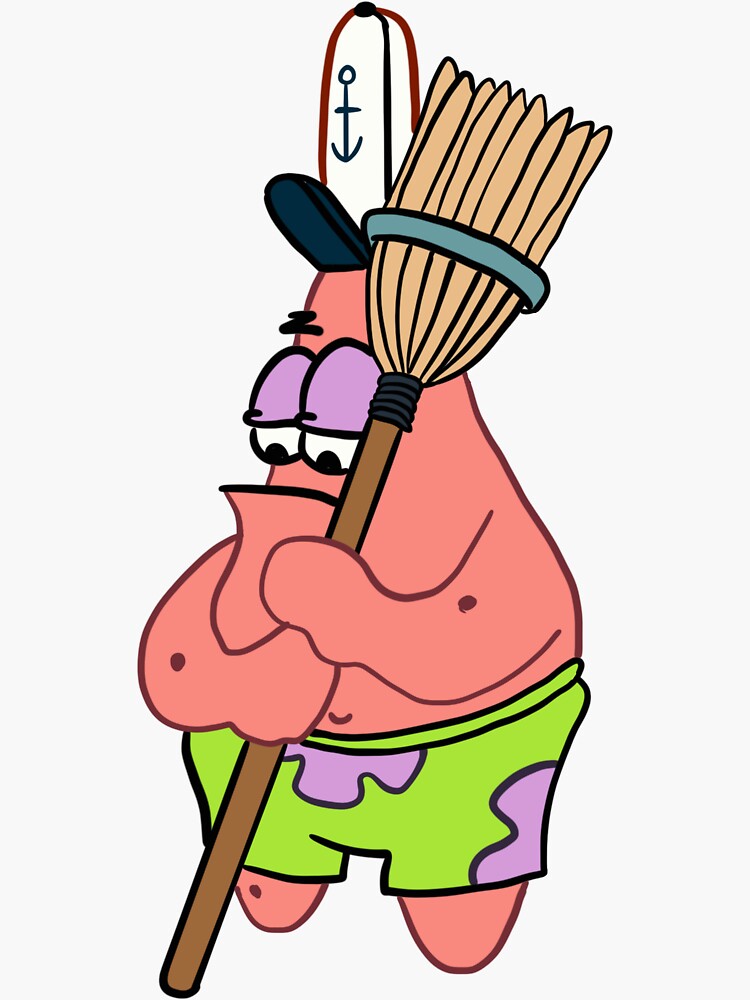 "Spongebob Squarepants Broom" Sticker for Sale by trevortkolman | Redbubble