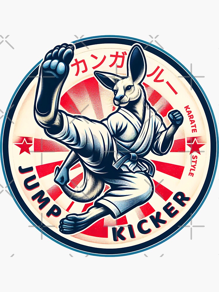 "Jump Kicker - Kangaroo Karate Style" Sticker for Sale by rv-digital ...