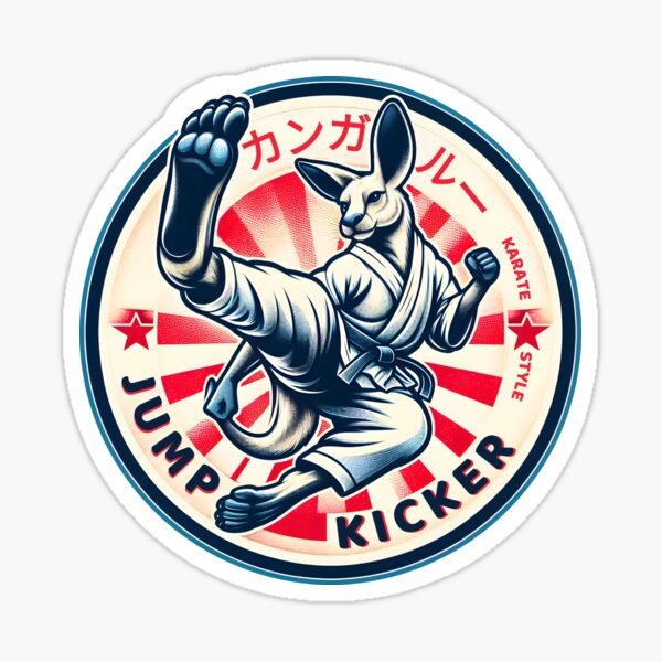 "Jump Kicker - Kangaroo Karate Style" Sticker for Sale by rv-digital ...