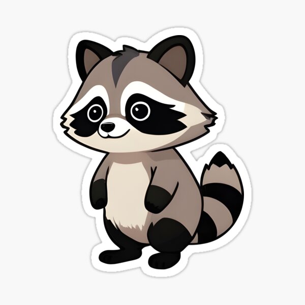 "Cute Raccoon" Sticker for Sale by PowesomePets | Redbubble