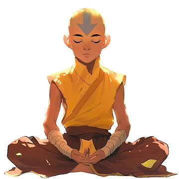 "Aang in Meditation Art Print, Avatar Aang Peaceful Image, Aang's ...