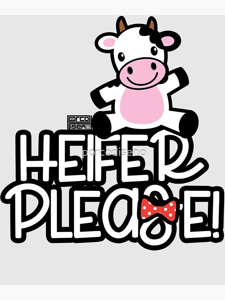 "Cute Funny Heifer Please Cow Cattle Red Bandana Farm" Canvas Print for ...