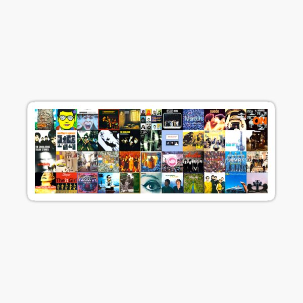 "90s Britpop Collage" Sticker for Sale by silkdegreestees | Redbubble