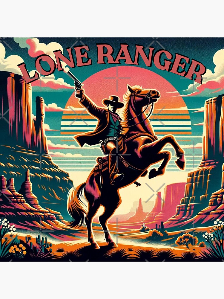 "Lone Ranger , Wild West Inspired Retro Design" Sticker for Sale by ...