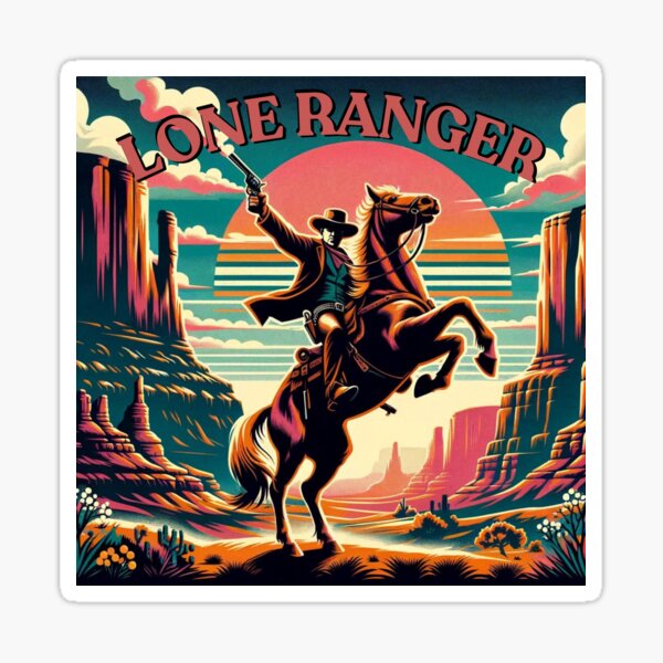 "Lone Ranger , Wild West Inspired Retro Design" Sticker for Sale by ...